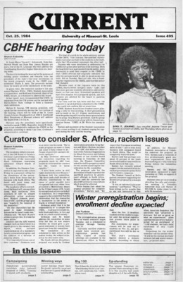 "Current, October 25, 1984" by University of Missouri-St. Louis